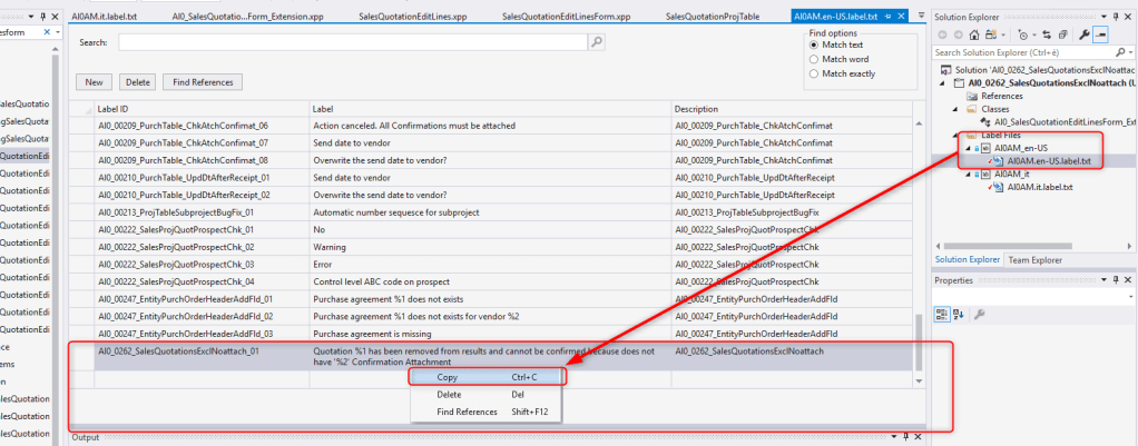 D365FO – AX – Copy a label and insert into X++ code – AX / Dynamics 365 ...