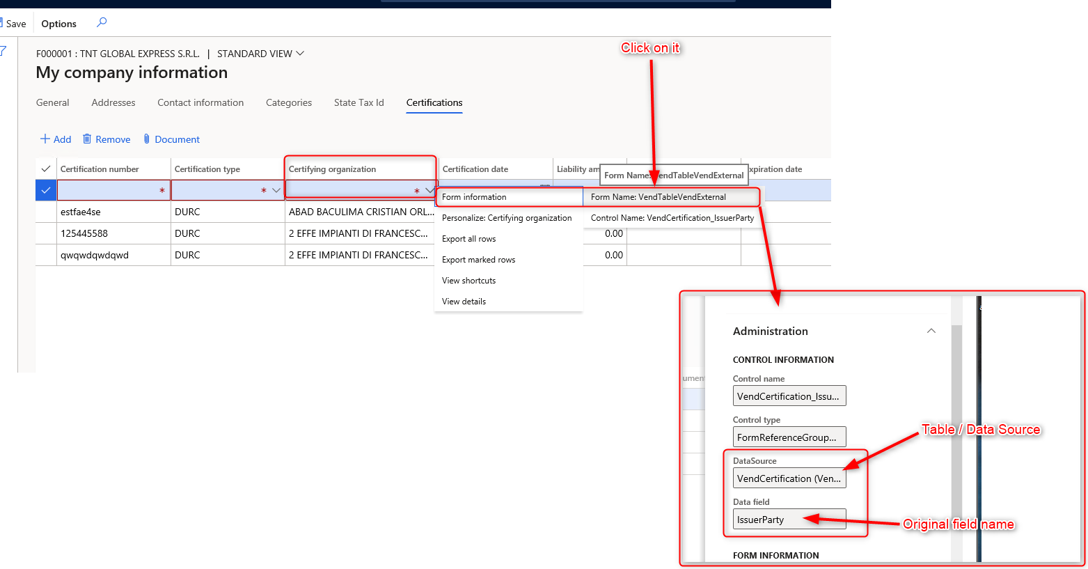 AX – D365FO – How to obatain a table field name from a Form control ...