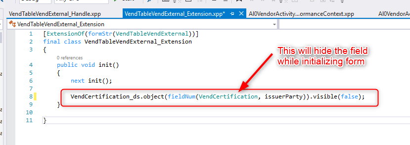 AX – D365FO – Ho w to add a default value in a field and hide it in a ...