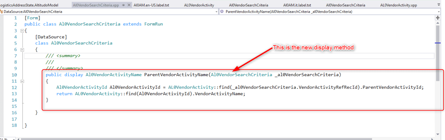 Ax D365fo Create A Form Display Method By Example Ax Dynamics