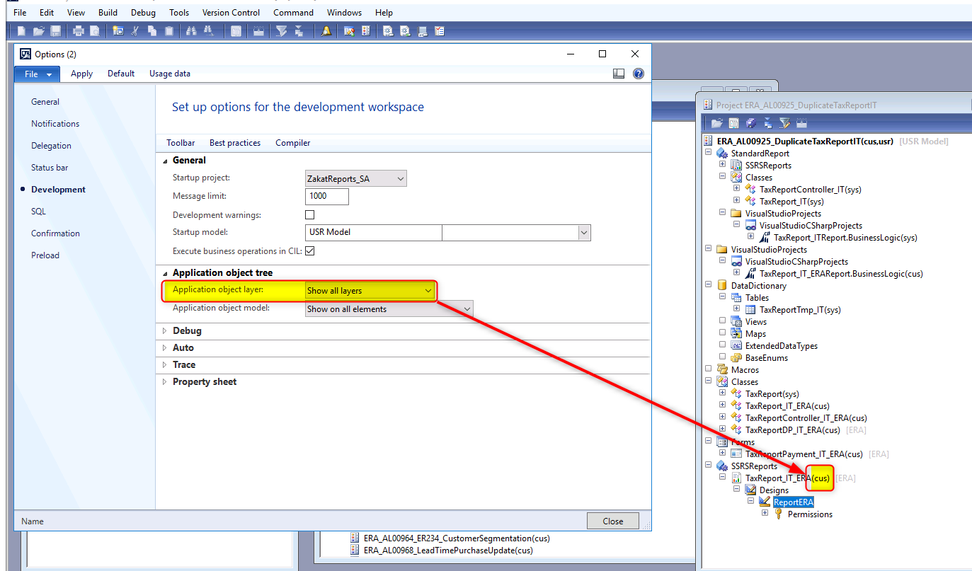 AX – D365FO – Show the Layer in AOT Development Workspace for Elements ...