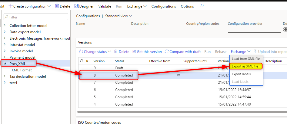 AX / D365FO – Electronic reportings – Export Data model configurations ...