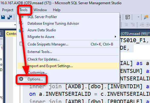 SQL SERVER – enlarge FOnts results in SSMS – AX / Dynamics 365 For ...