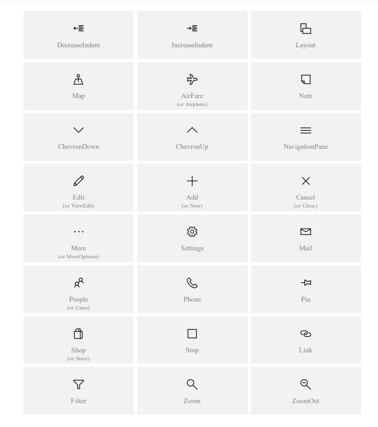 AX / D365FO – List of all Symbols fonts (Image icons for tiles and ...