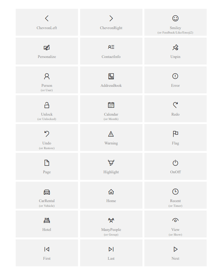 AX / D365FO – List of all Symbols fonts (Image icons for tiles and ...