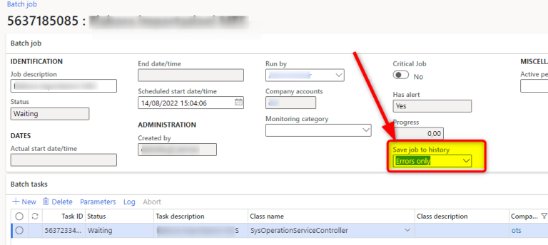 AX / D365FO – Log “only errors” in Batch jobs History – AX / Dynamics 365 For Finance and ...